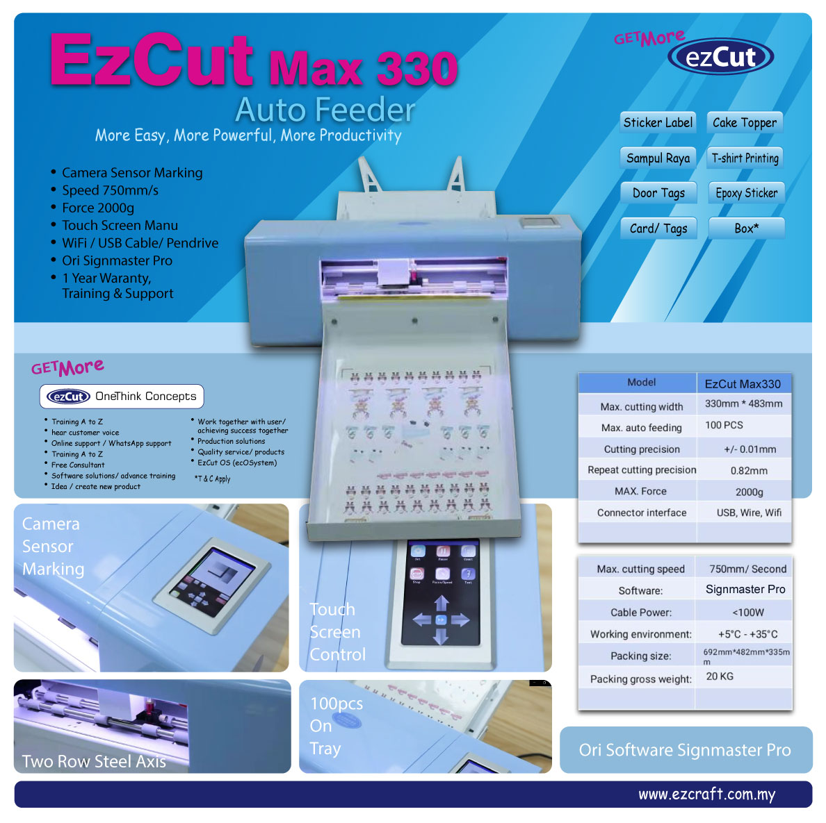 EzCut Max330 auto feeder